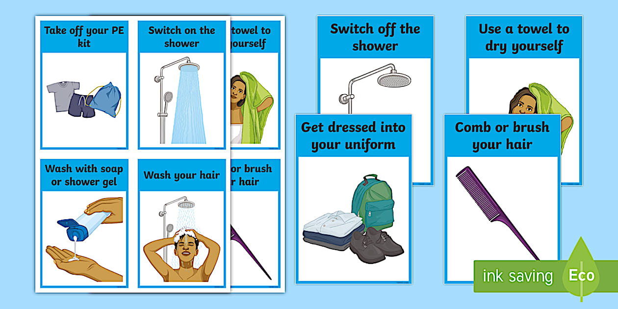 Personal Hygiene After Exercise Flashcards (teacher made)