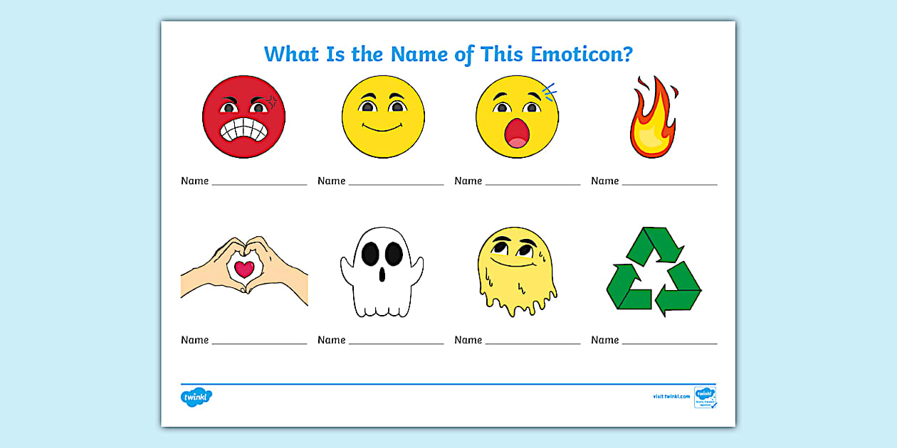 What Is the Name of This Emoticon? Activity (teacher made)