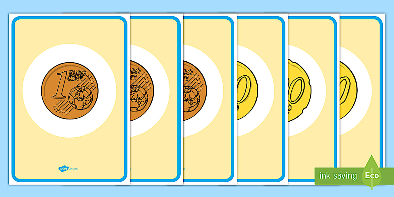 First Class Euro Coins Display Posters (teacher made)