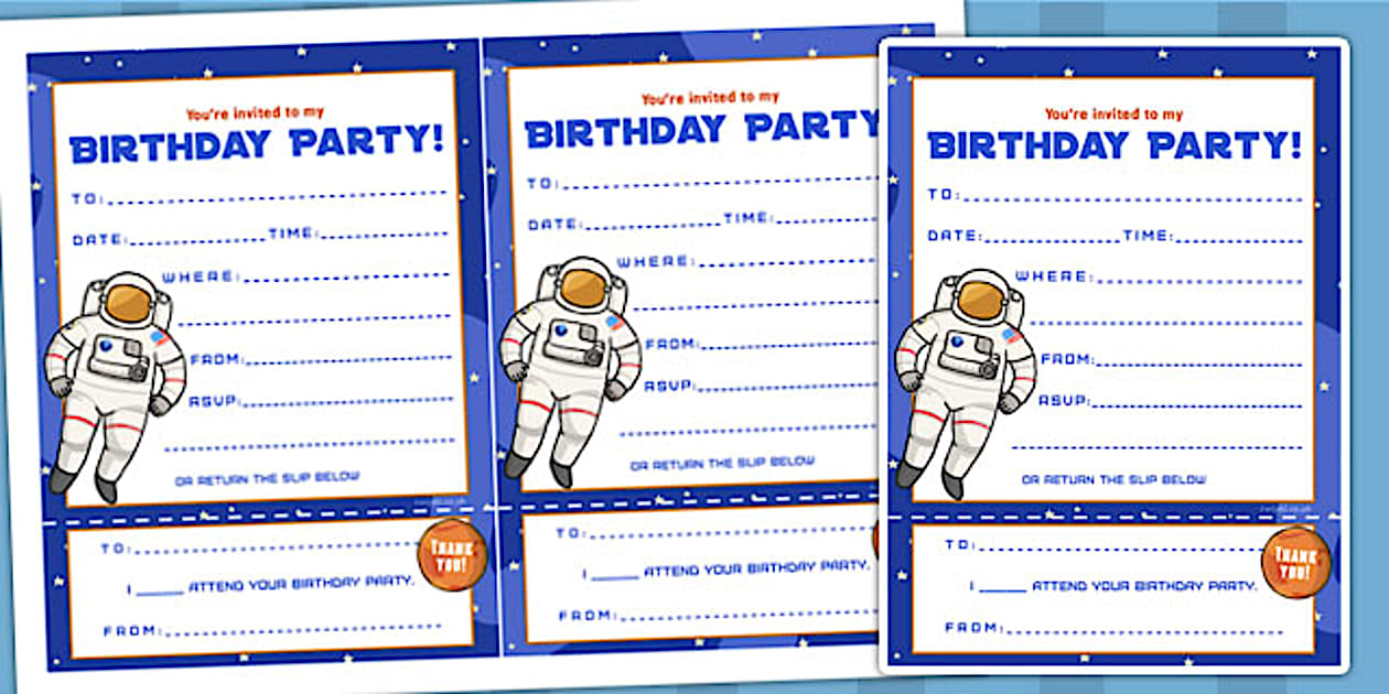 Editable Space Themed Birthday Party Invitations - Twinkl
