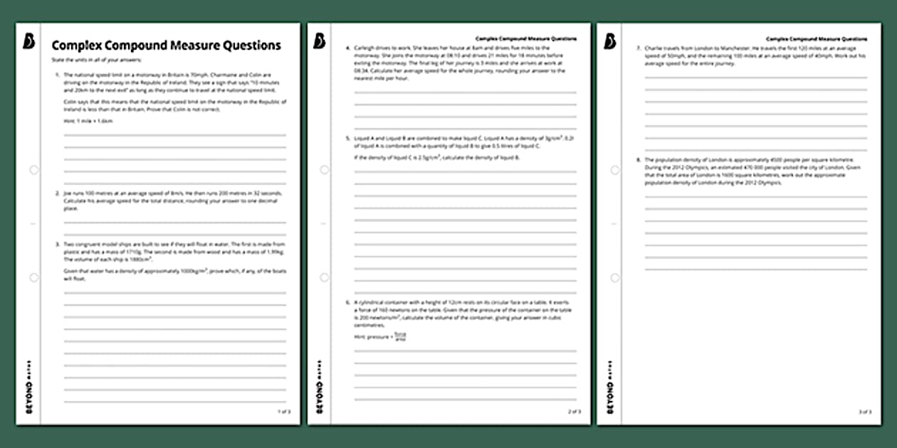 👉 Complex Compound Measure | KS4 Maths | Beyond - Twinkl