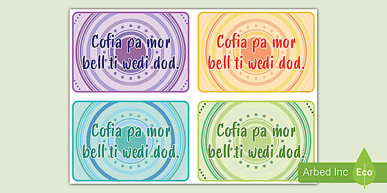 Cardiau Lles: Cofia Pa Mor Bell Ti Wedi Dod - Twinkl