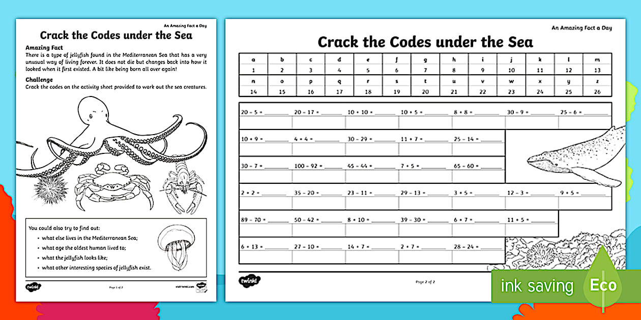 Crack the Code! Free Year 1 Maths Worksheet - KS1 Resources