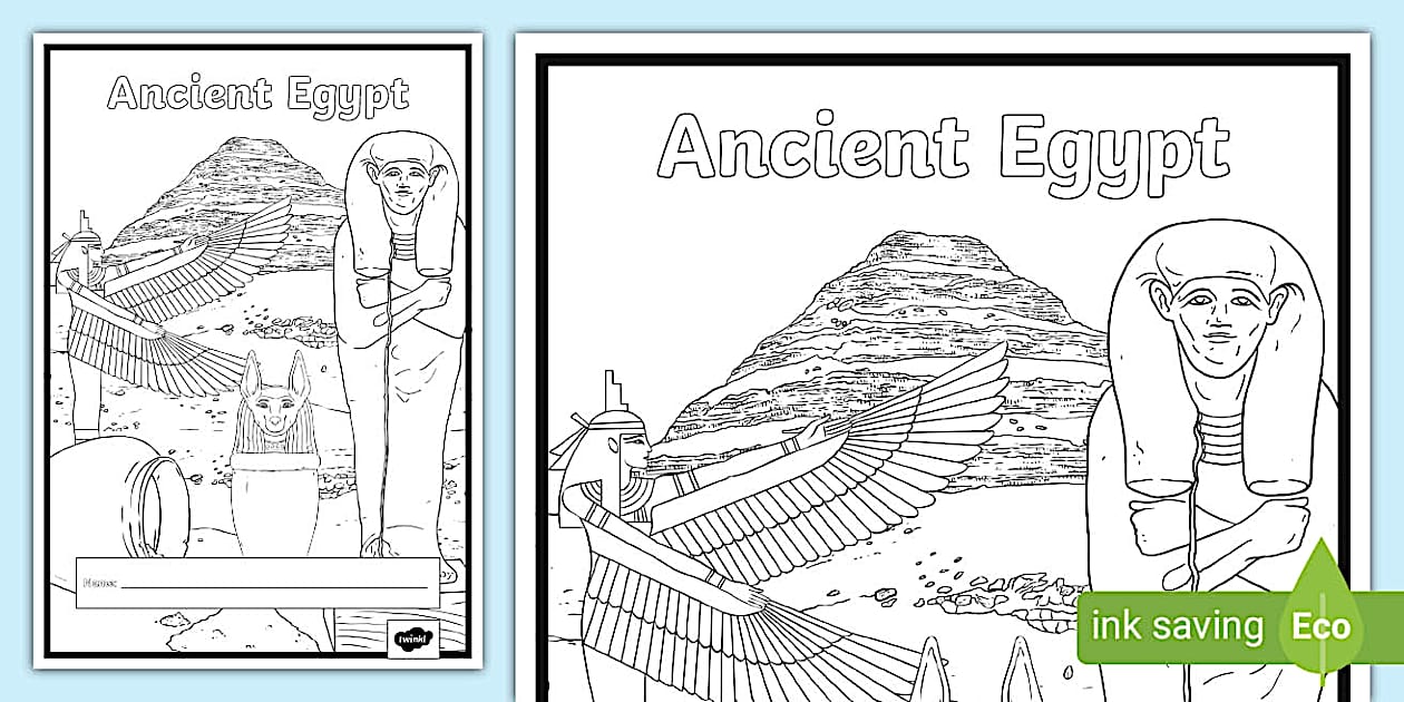 Ancient Egypt Colouring Book Cover - Twinkl