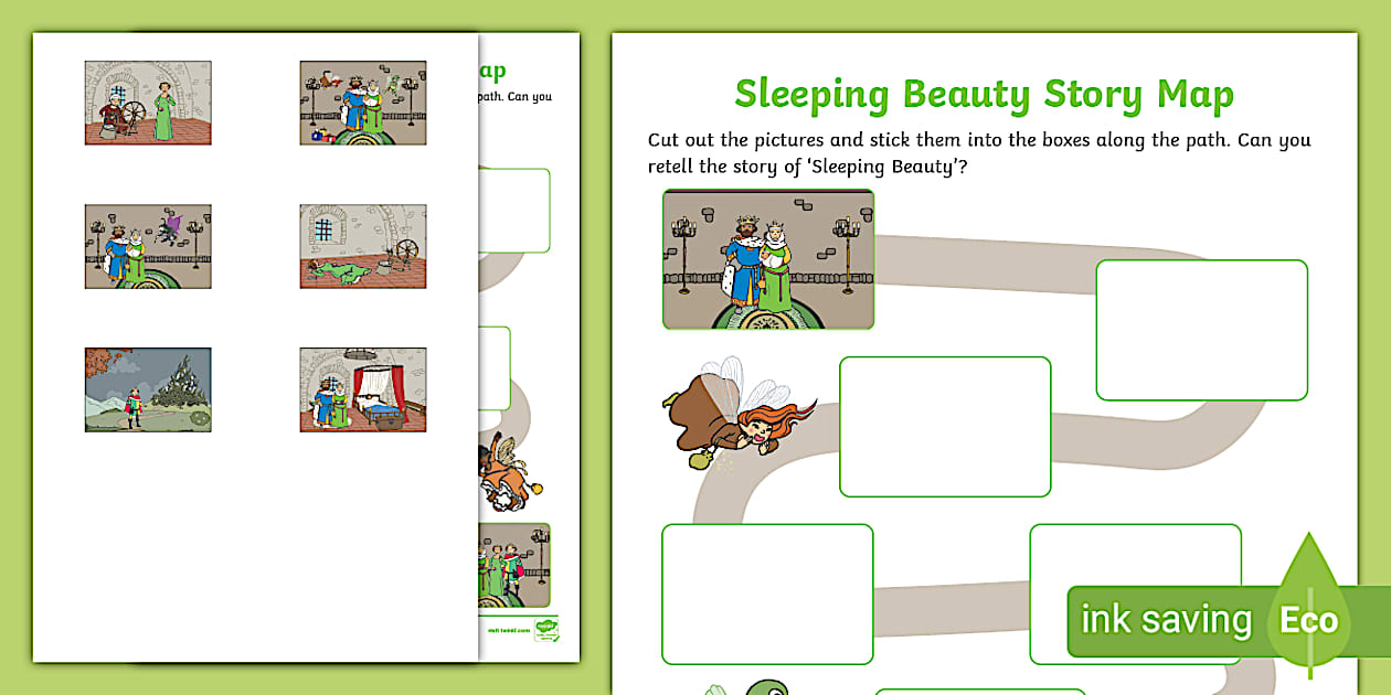 Sleeping Beauty Cut and Stick Story Map Activity - Twinkl