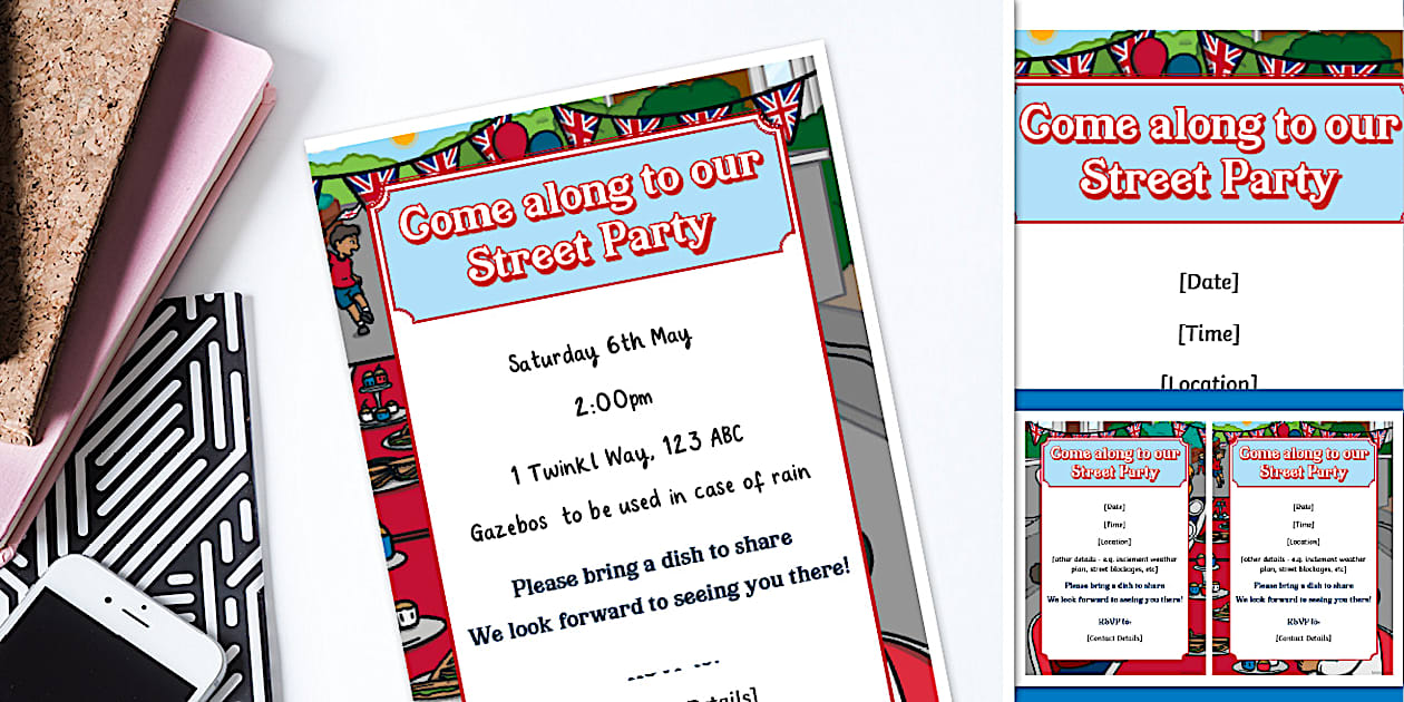 Editable Street Party Celebration Invitations | Twinkl Party