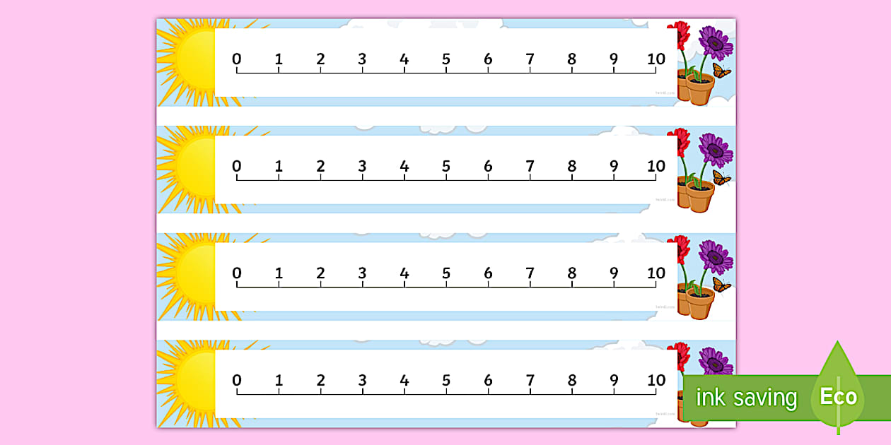 1 to 10 Number Line (teacher made) - Twinkl
