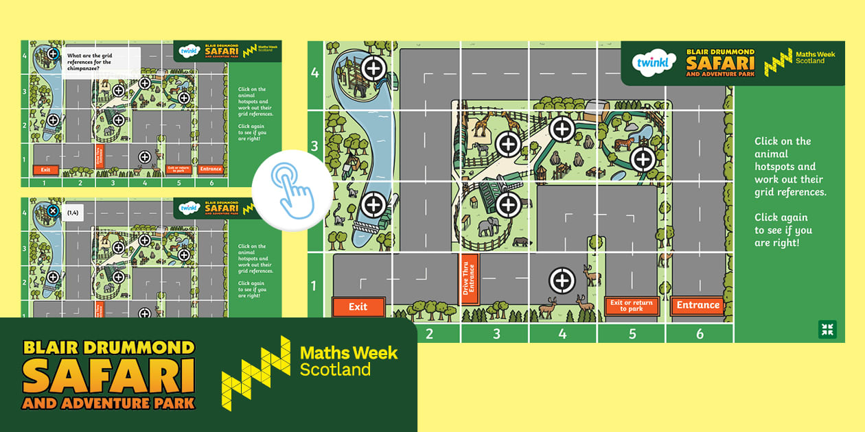 FREE! - Safari Park Grid References Hotspots (teacher made)