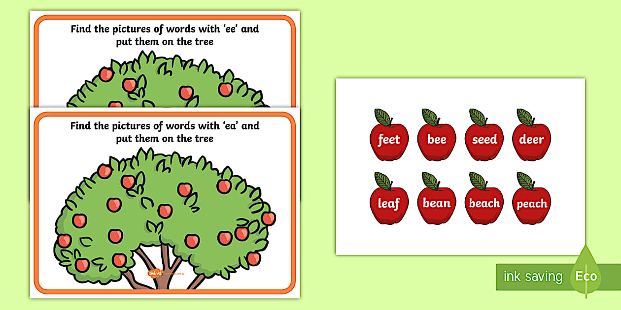 SA Long /e/ Apple Tree Sound Sorting Game (professor feito)