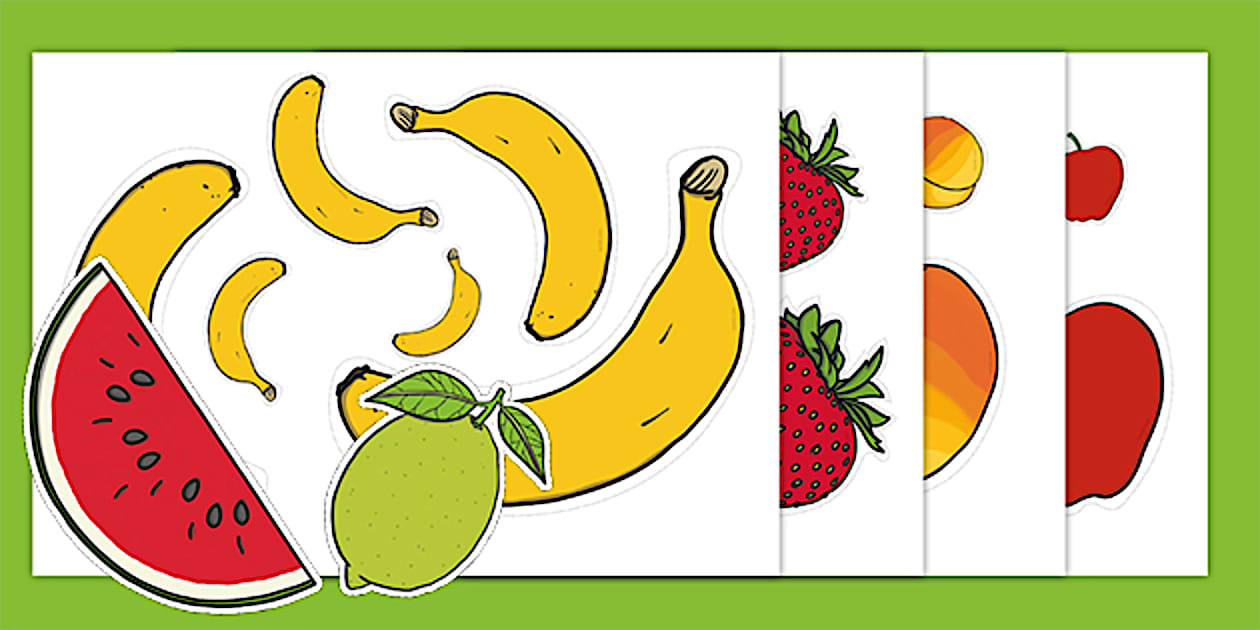 Black and White Fruit Size Ordering (teacher made) - Twinkl