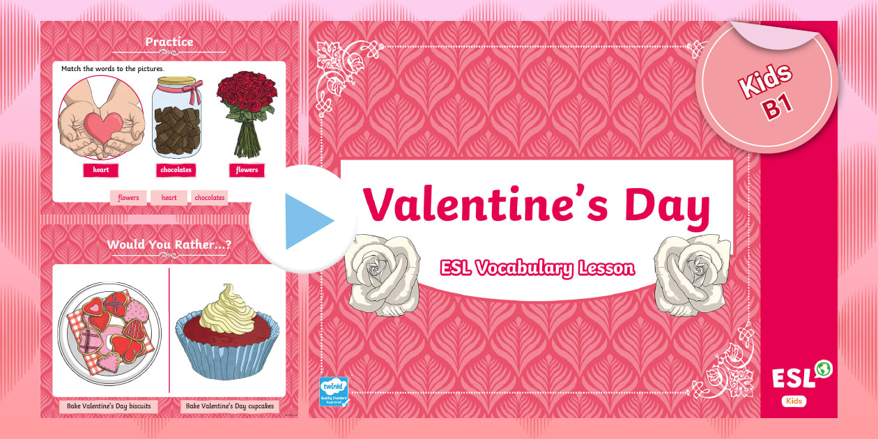 ESL Valentine's Day Lesson [Kids, B1] (teacher made)