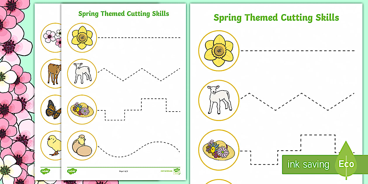 Spring Cutting Activities For Preschoolers (teacher made)