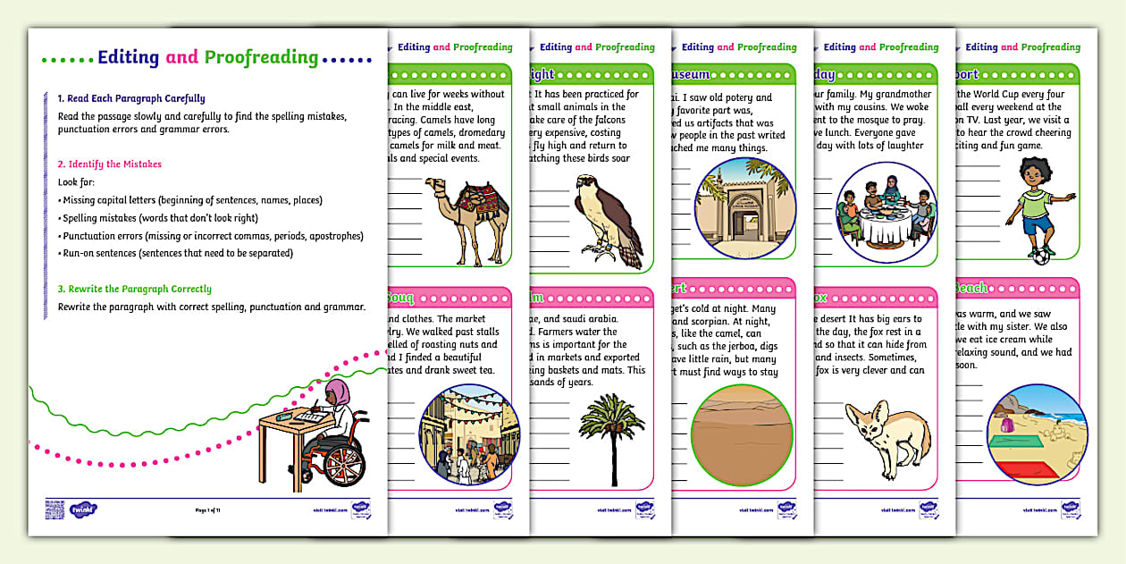 Editing and Proofreading Activity Sheets - Twinkl