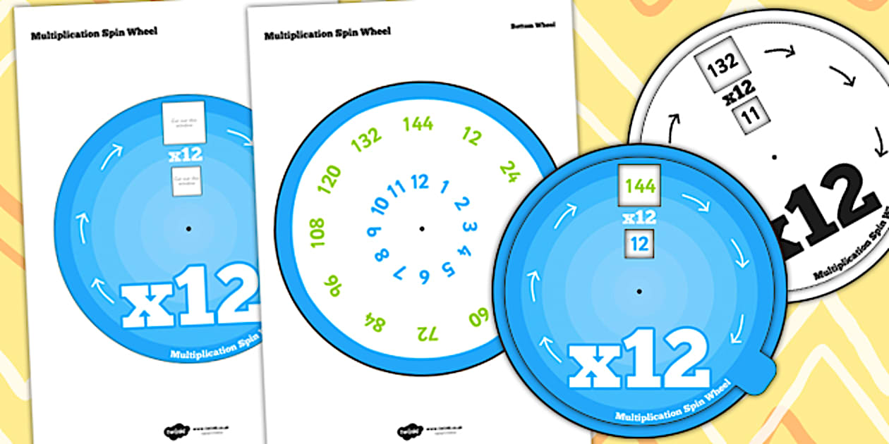 Multiplication Spin Wheel 12 (teacher made) - Twinkl