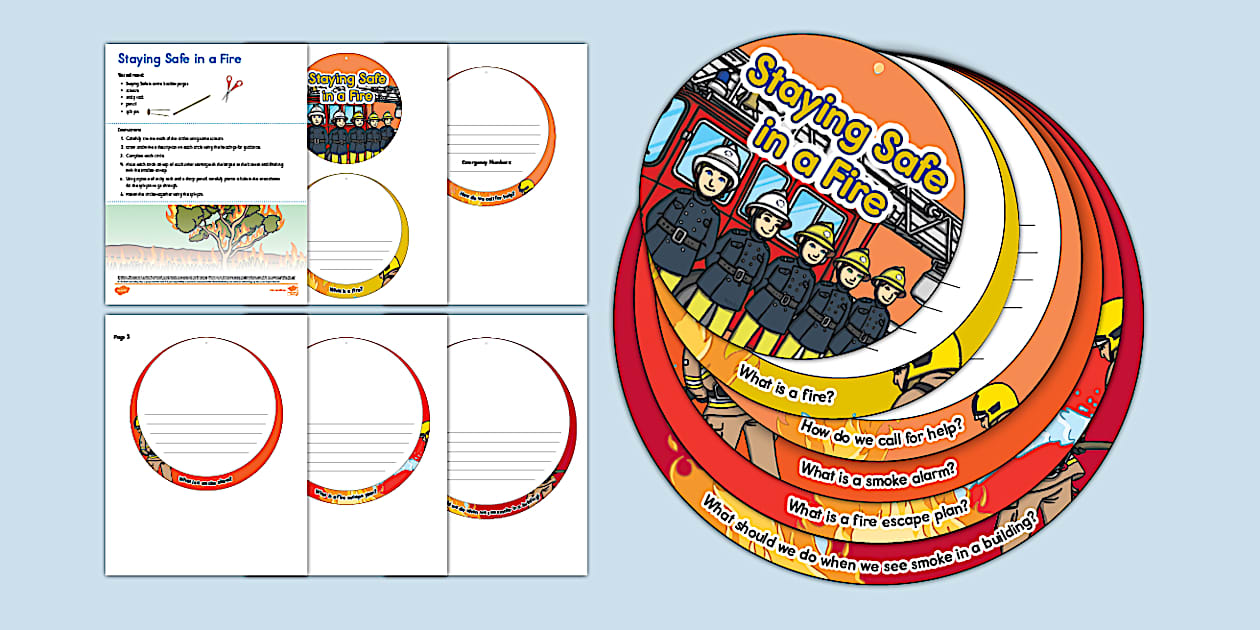 Staying Safe in a Fire Circles Booklet (teacher made)