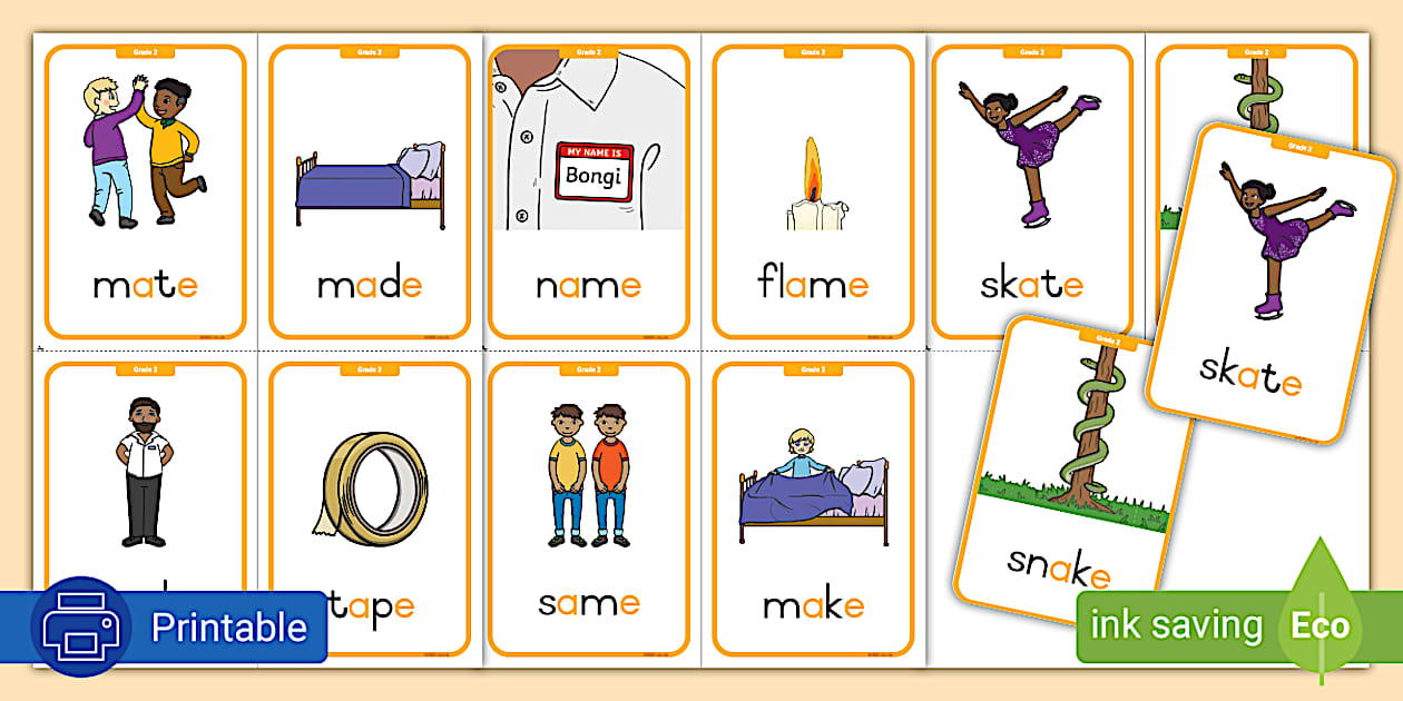 Grade 2 Phonics a_e Flashcards (teacher made) - Twinkl