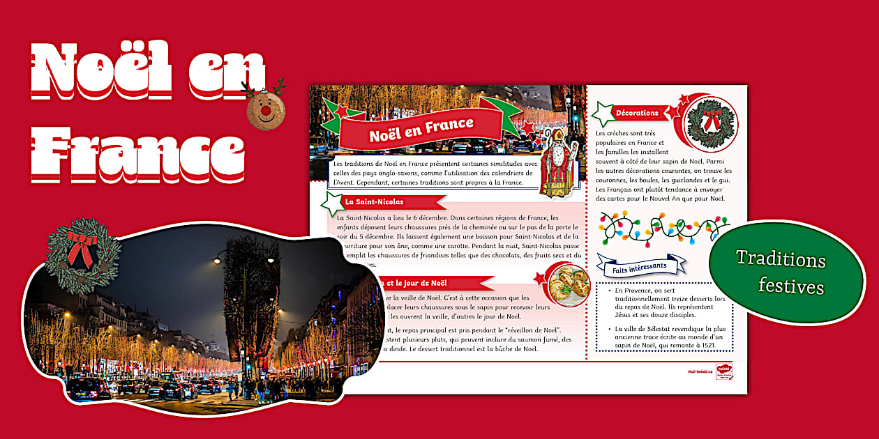 * NEW * Fiche d'informations : Noël en France - Twinkl