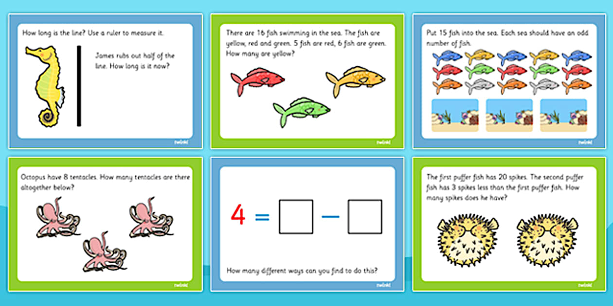 Year 1 Under the Sea Challenge Cards (teacher made) - Twinkl