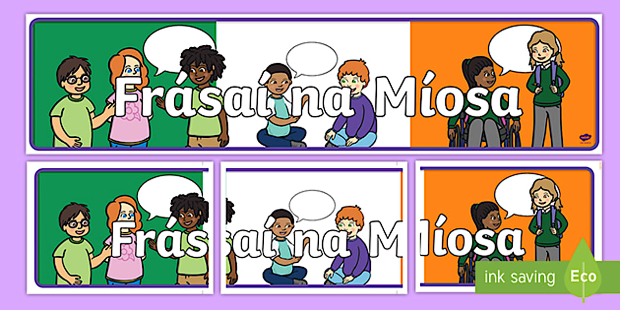 Frásaí Na Míosa display banner Gaeilge - Twinkl