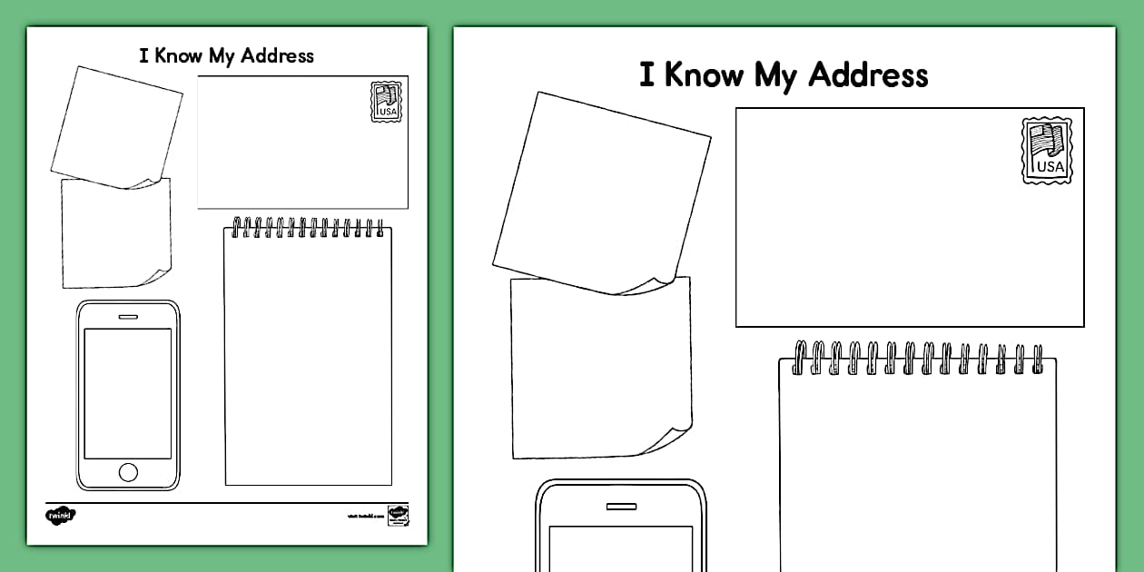 I Know My Address Practice Pad Worksheet - Twinkl