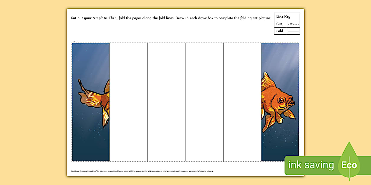 Fish Folding Art Template (teacher made) - Twinkl