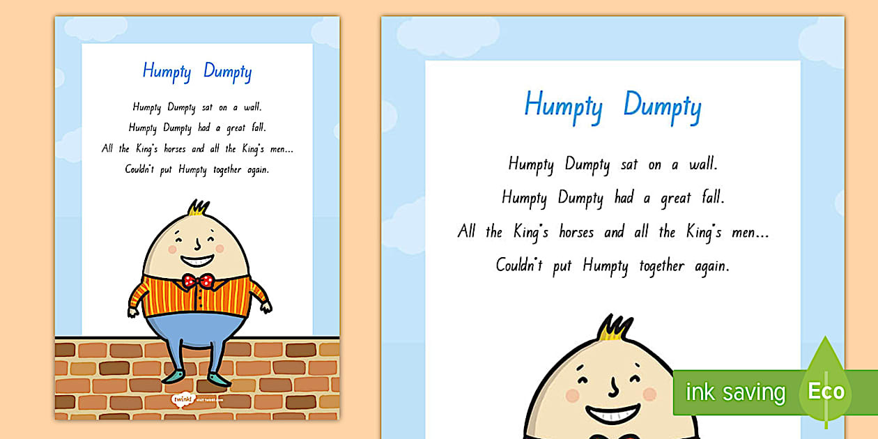 Humpty Dumpty Display Poster (teacher made) - Twinkl