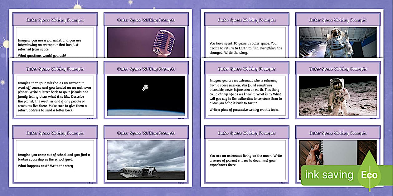 Outer Space Writing Prompts 3rd/4th Class (teacher made)