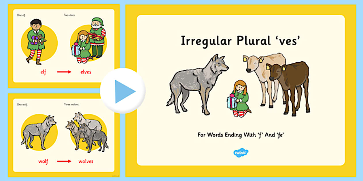 Irregular Plural Ves For Words Ending F And Fe PowerPoint