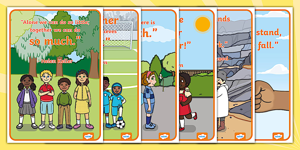 Teamwork Quotes Display Poster Pack (teacher made) - Twinkl