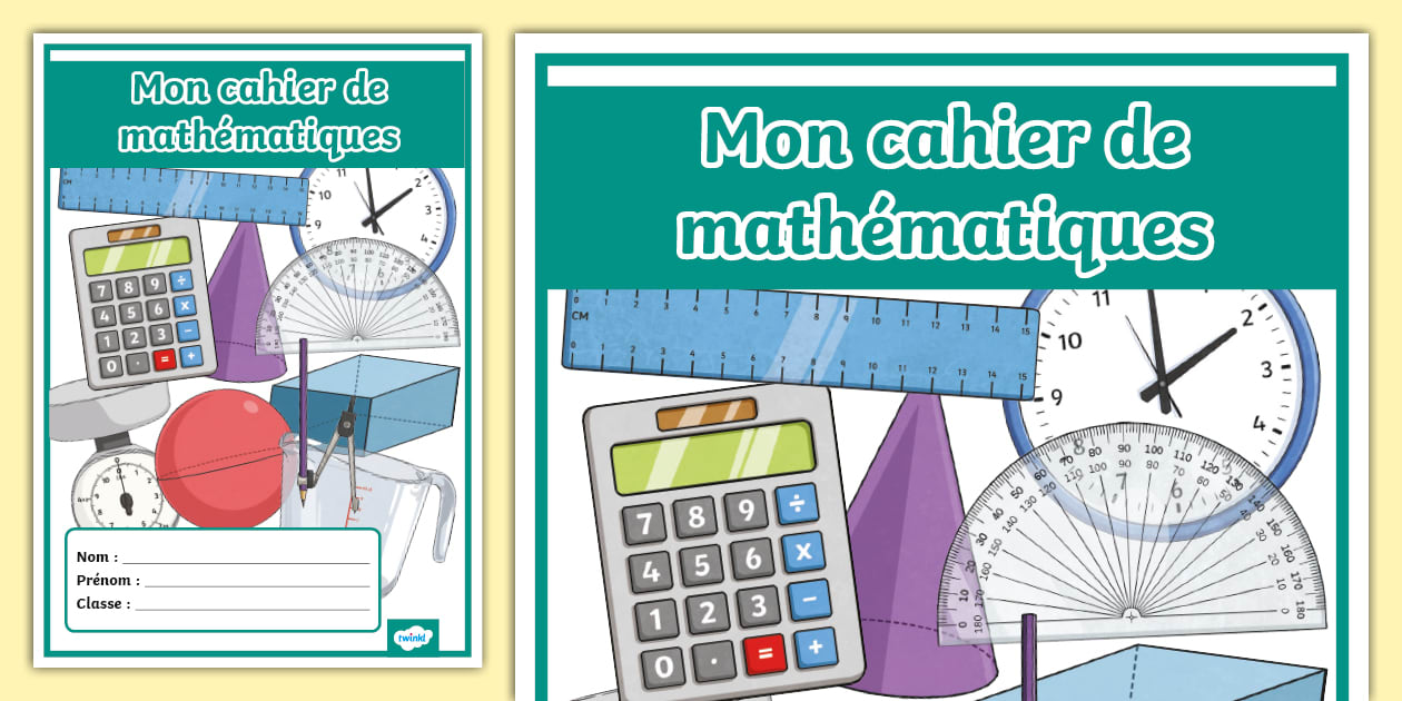 Couverture de cahier : Cahier de mathématiques