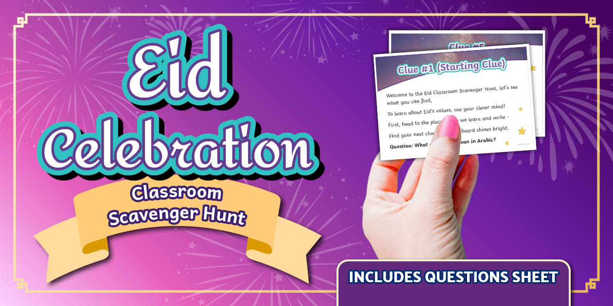 Eid Celebration Intermediate Classroom Scavenger Hunt