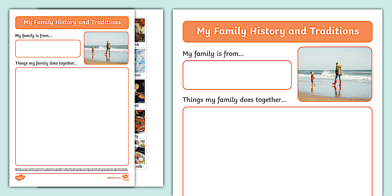My Family History Inclusion Worksheet (teacher made)