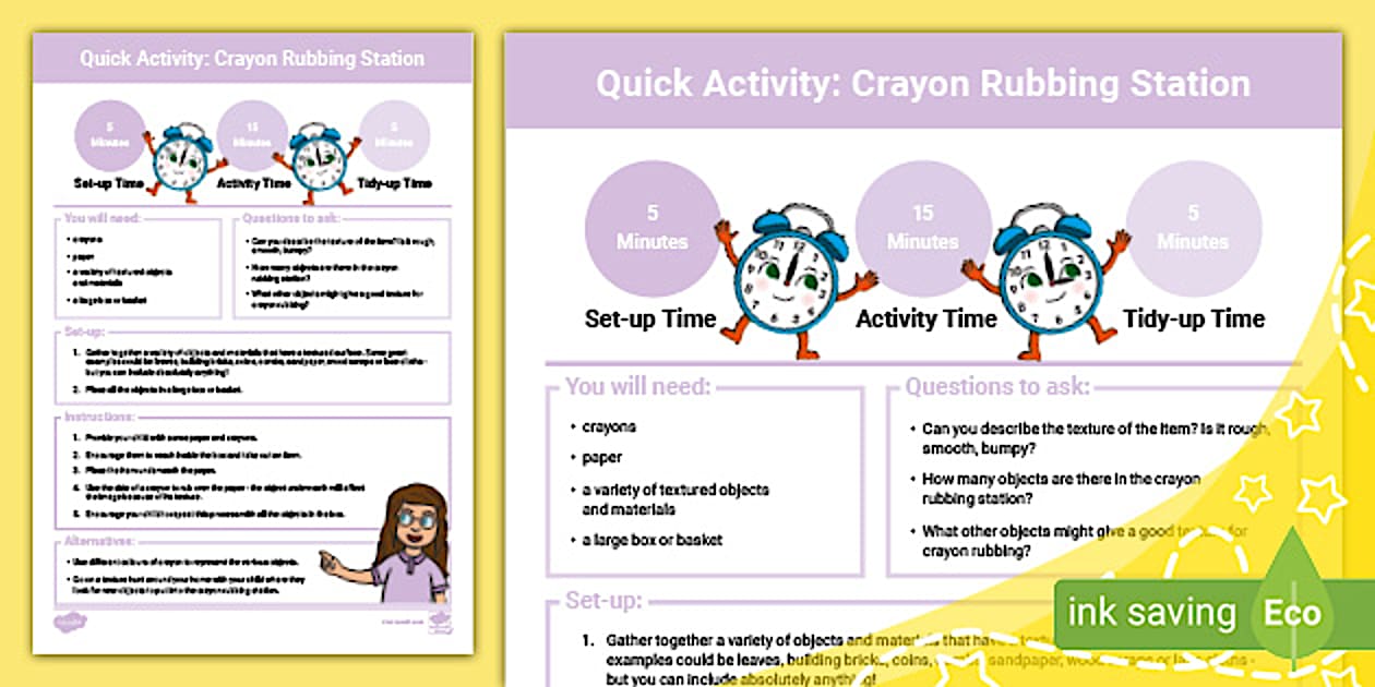 Quick Activity: Crayon Rubbing Station - Twinkl