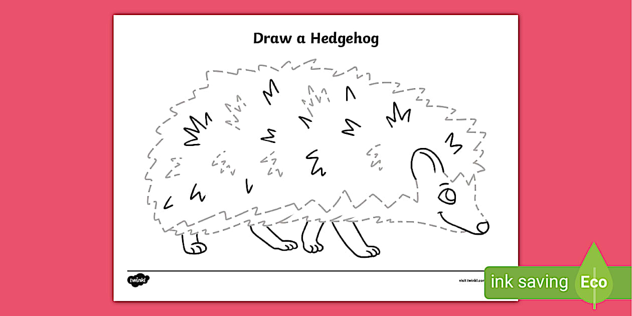 EYFS Draw a Hedgehog Pencil Control Activity (teacher made)