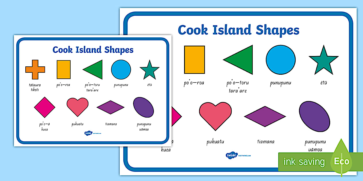 Cursive Cook Island Shapes Display Poster (teacher made)