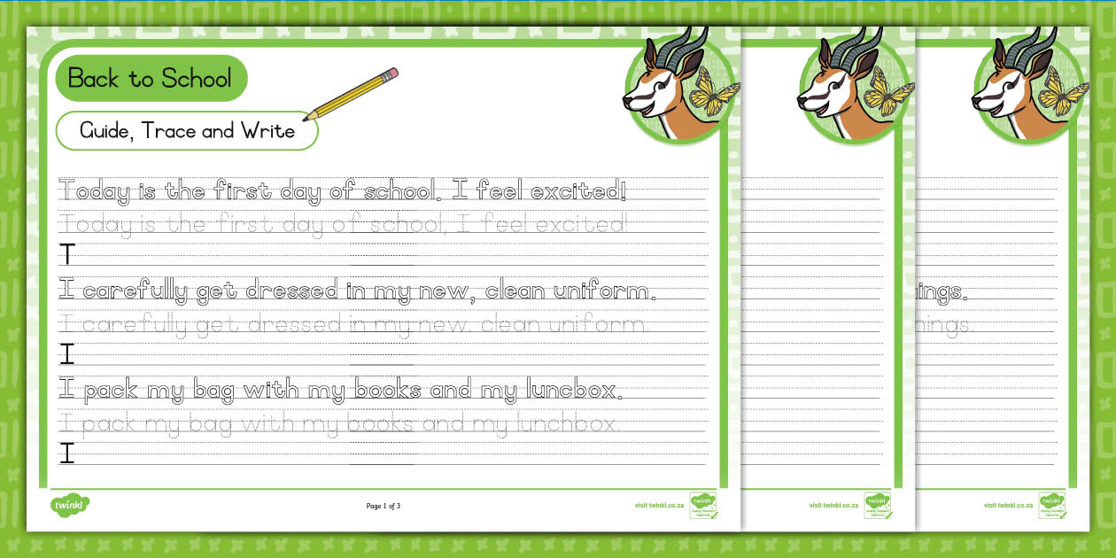 Back-to-School Handwriting Practice Grade 2 | Twinkl ZA