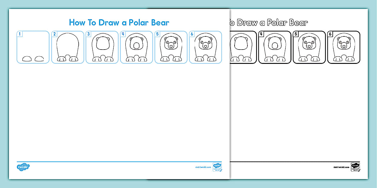How to Draw a Polar Bear | Winter Directed Drawing - Twinkl