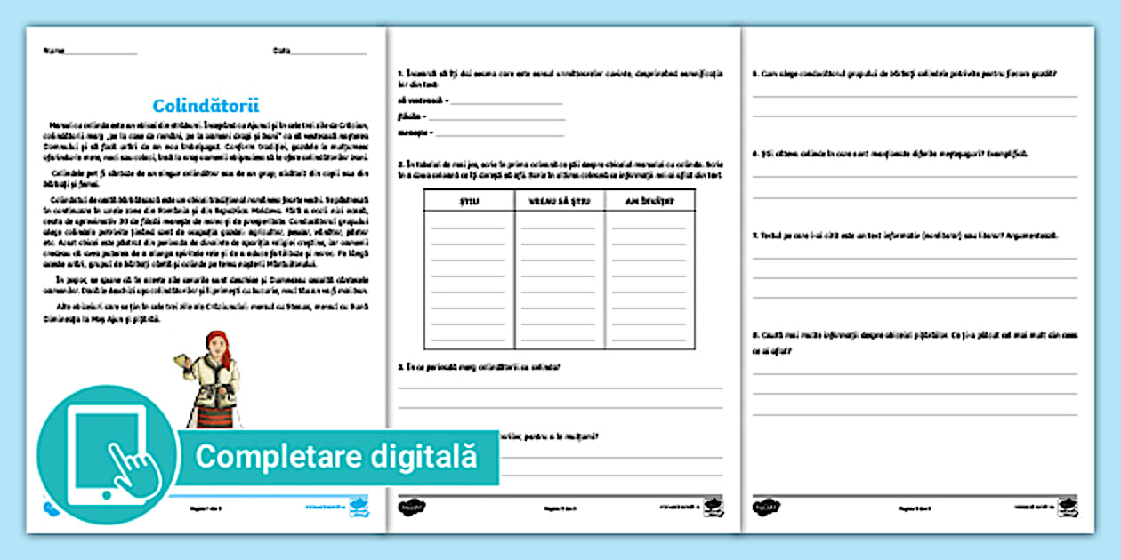 Colindatorii – Fisa de lectura (teacher made) - Twinkl