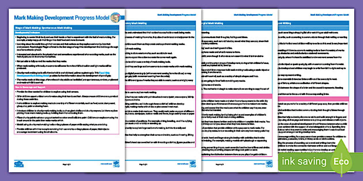 Mark Making Development Progress Model and How to Support Mark Making