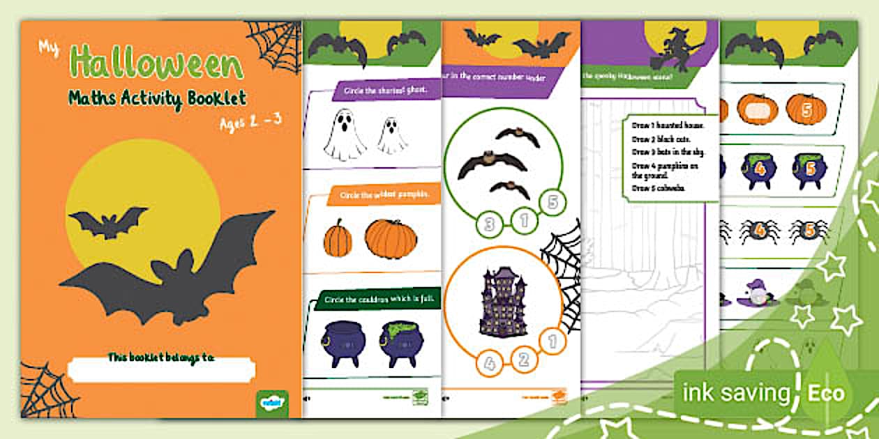 Halloween Maths Activity Booklet for Ages 2-3 (Teacher-Made)