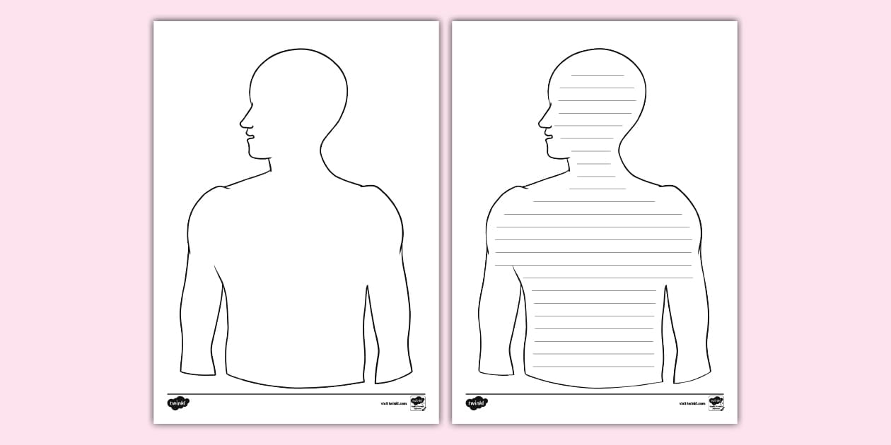 Human Body Writing Template Sheet (teacher made) - Twinkl