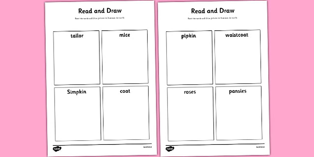 Cursive The Tailor of Gloucester Read and Draw Worksheet (Beatrix Potter)