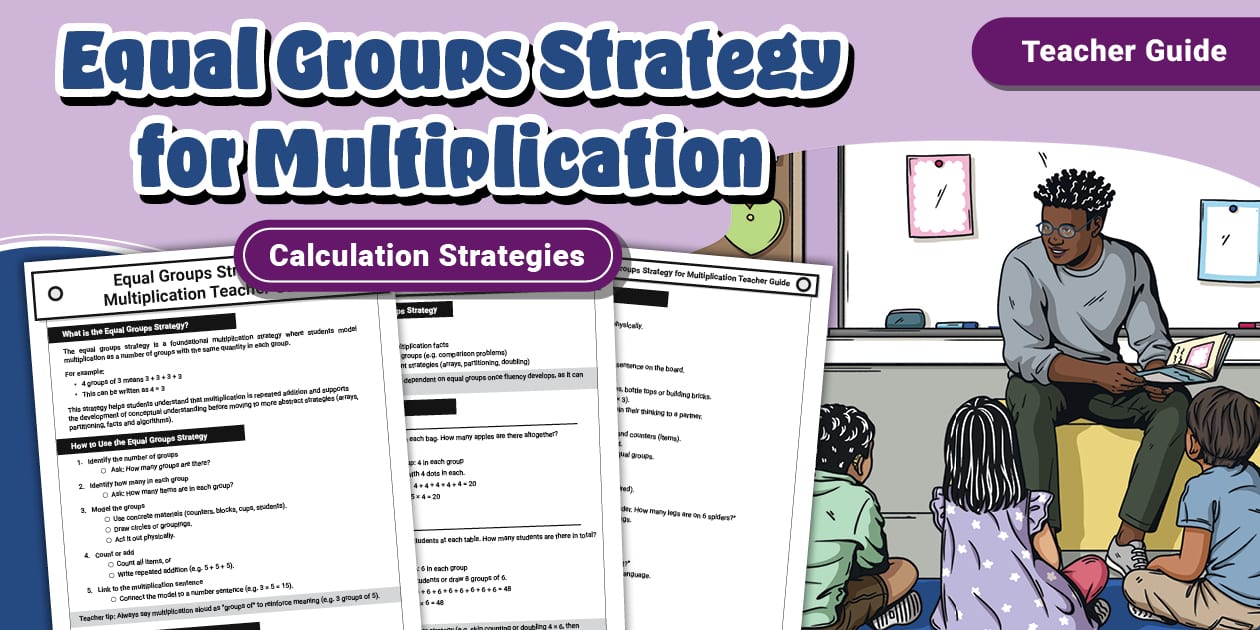 Equal Groups Strategy for Multiplication Teacher Guide