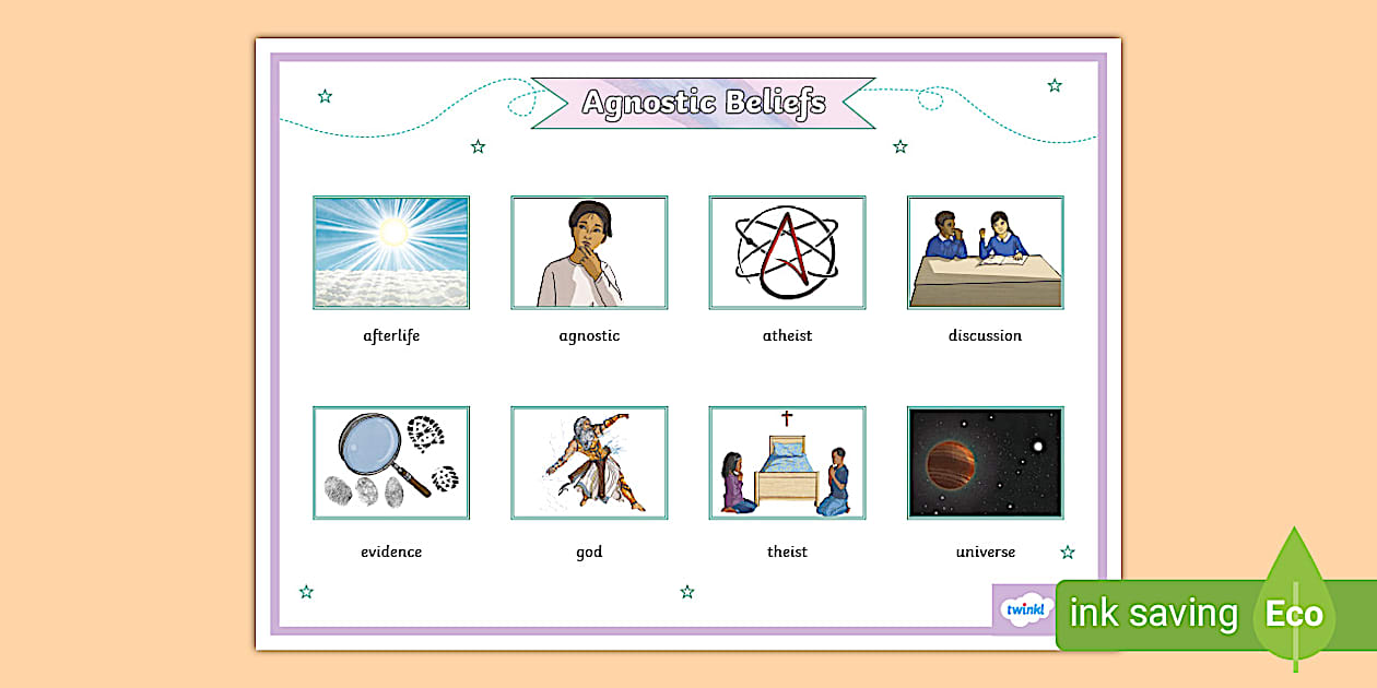 KS2 Agnostic Beliefs Word Mat (Teacher-Made) - Twinkl