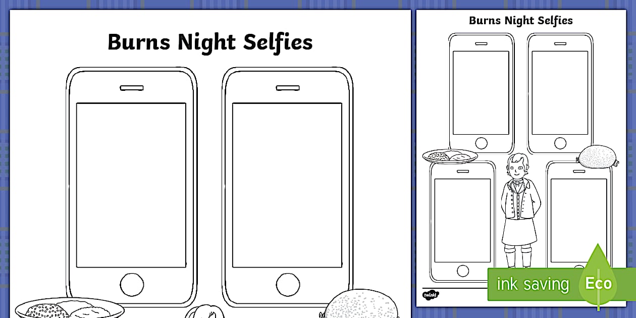 Burns Night Selfie Worksheet - Twinkl