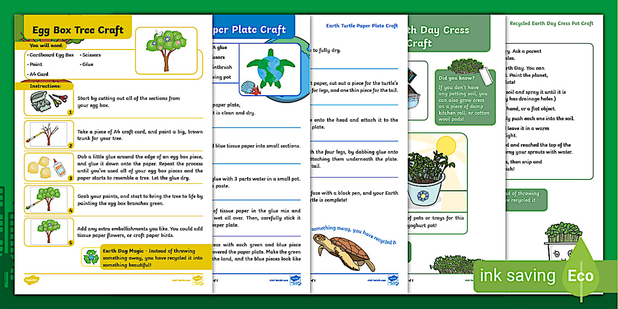 Earth Day Recycling Crafts Preschool Pack | Twinkl Crafts
