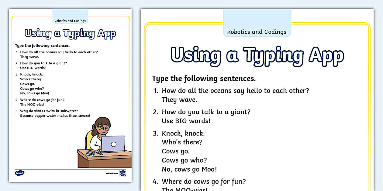 Robotics and Coding Applications - Typing Practice - Twinkl