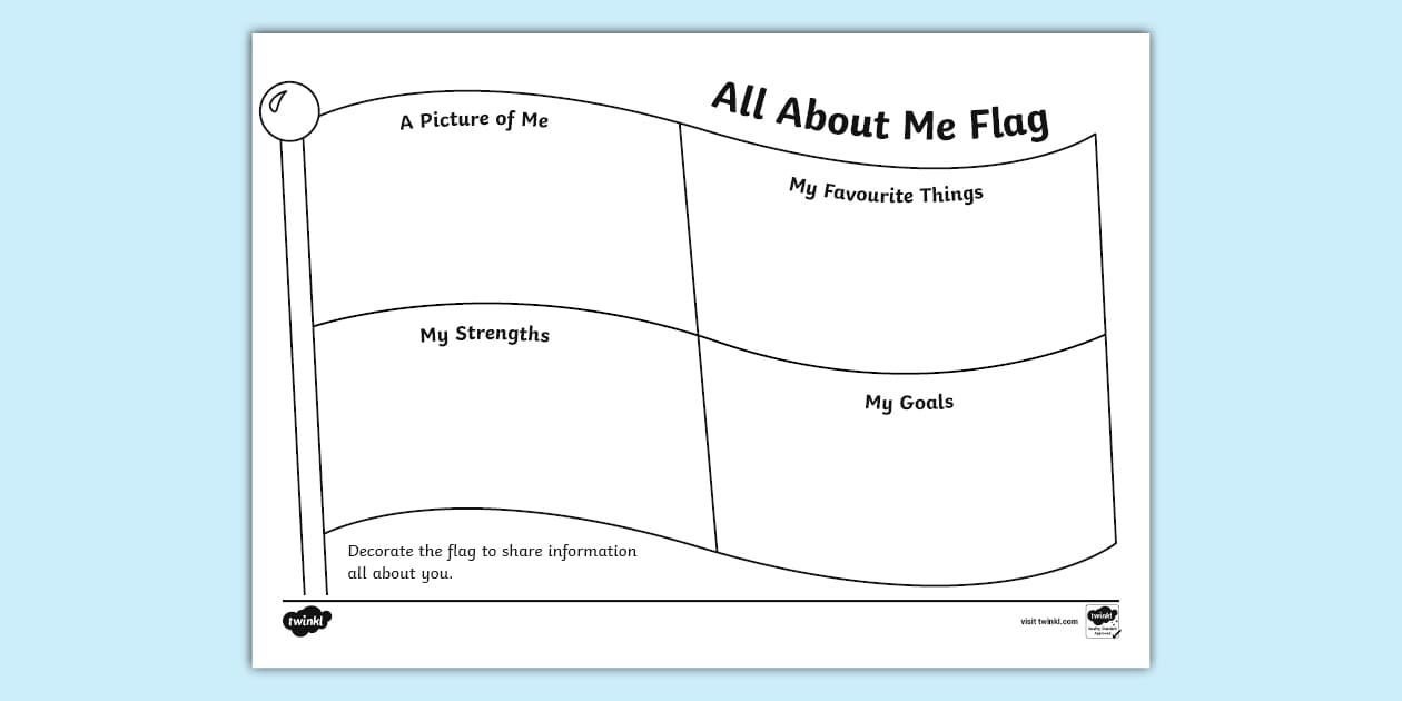 All About Me Flag Activity Sheet (teacher made) - Twinkl