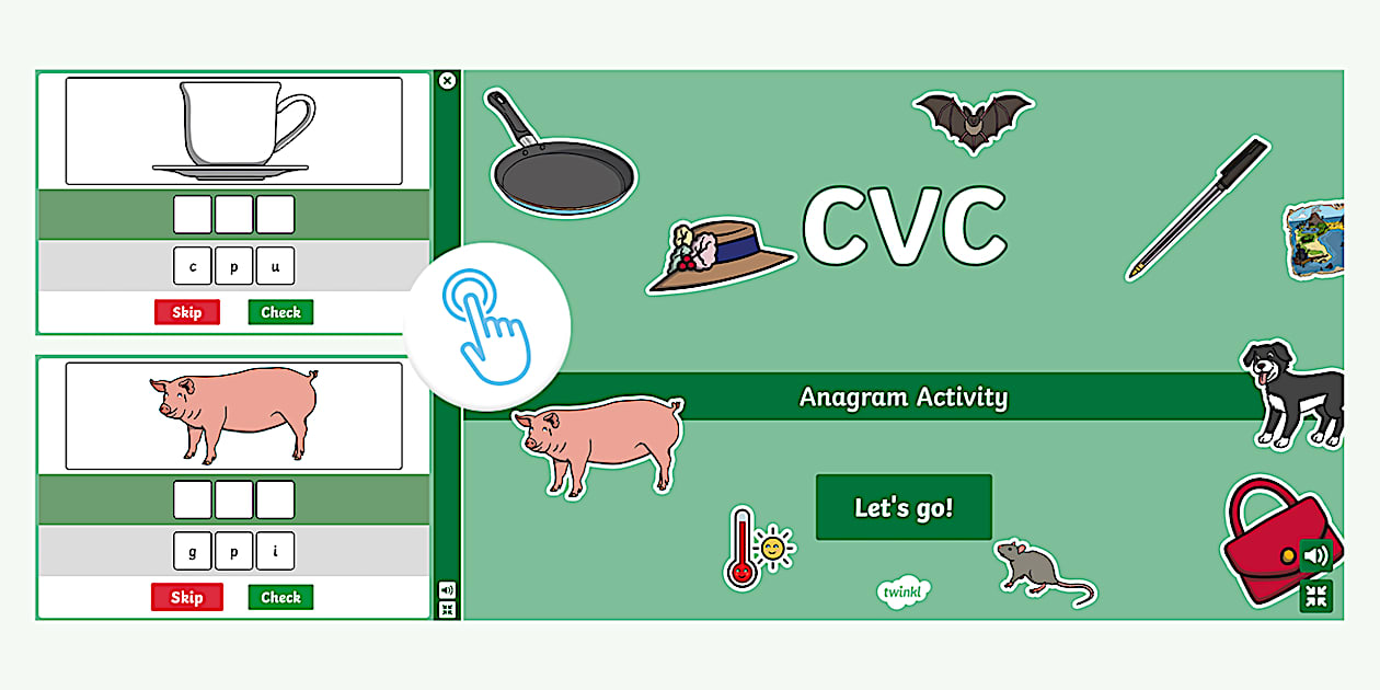 CVC Interactive Anagram Activity (Teacher-Made) - Twinkl