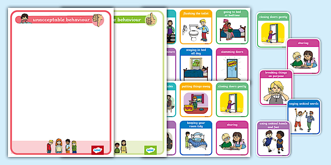 Acceptable and Unacceptable Behaviour At Home Sorting Activity